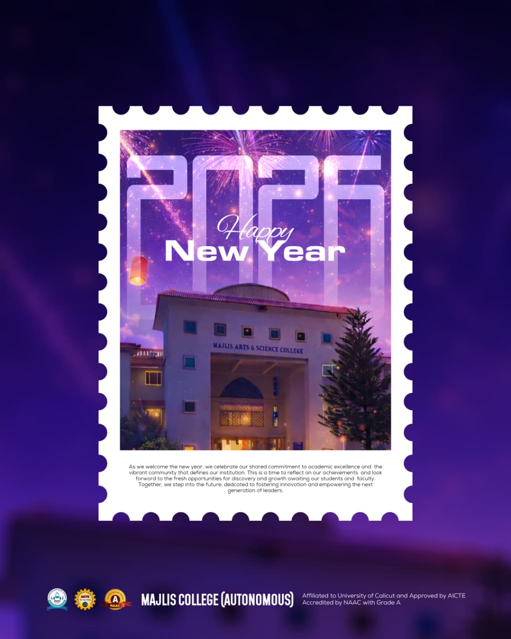 Majlis College (Autonomous) warmly welcomes the New Year 2026. : Majlis ...